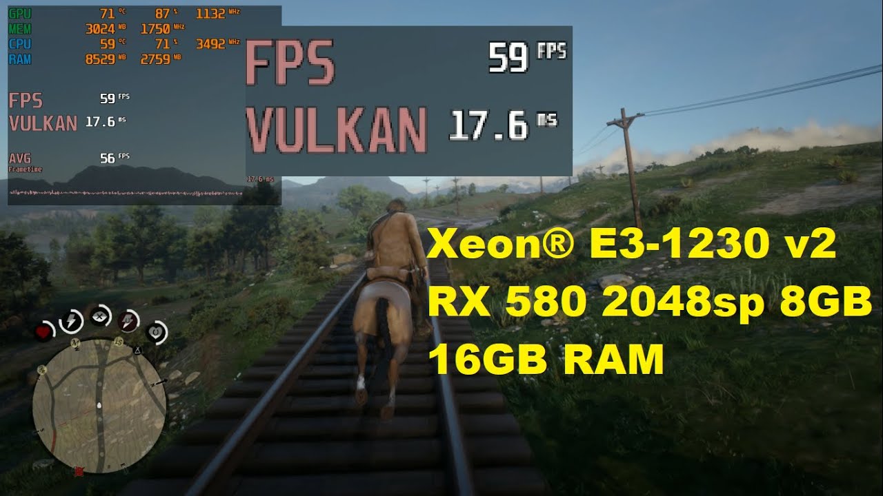 Red Dead Redemption no baixo - XEON E3-1230 v2 + RX 580 2048SP 8GB - YouTube