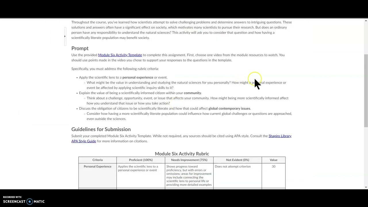 SCI 100 Module 6 Activity - YouTube