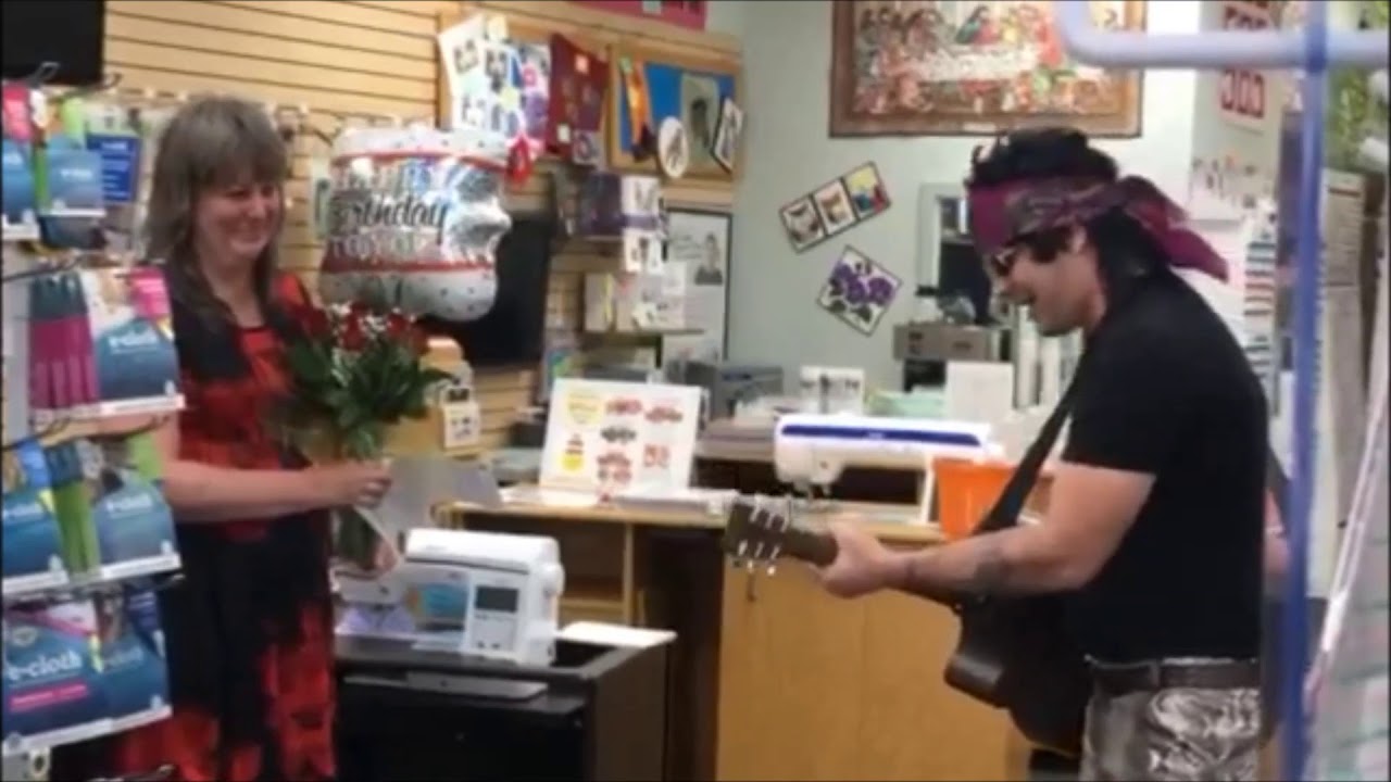 Kathy gets a Rockstar Singing Telegram in Tacoma - YouTube