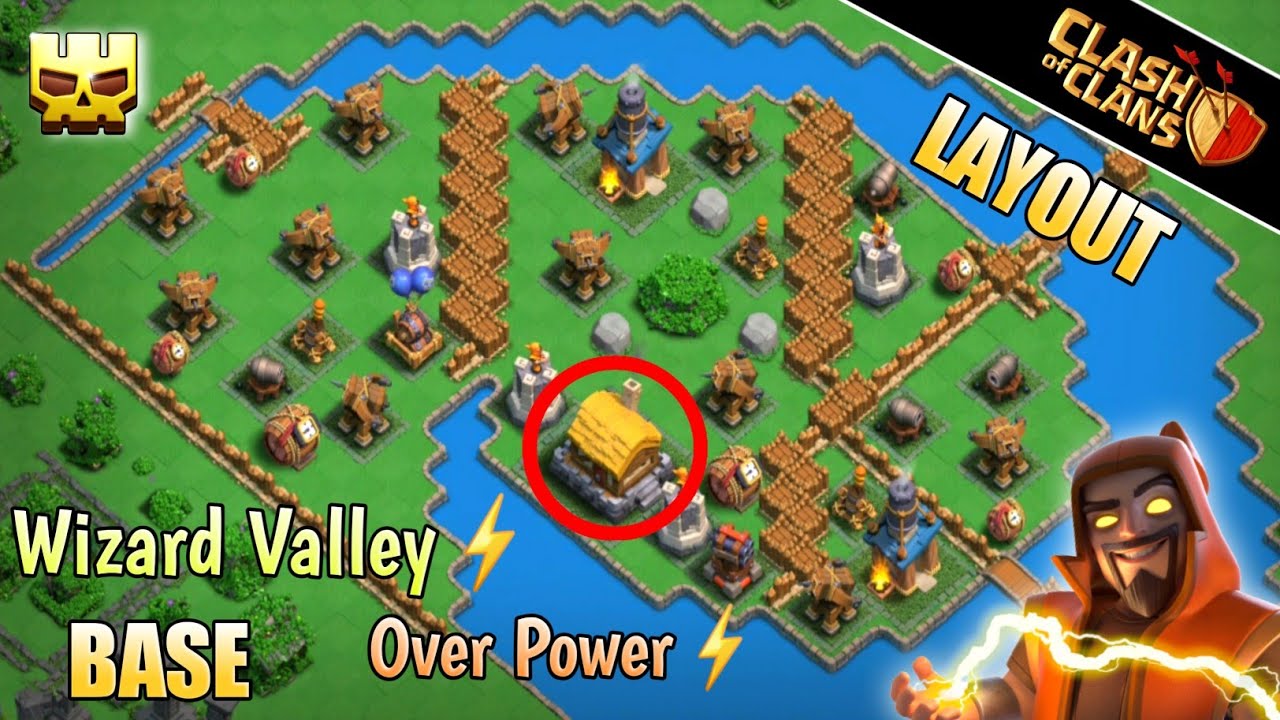 WIZARD VALLEY Level 1🔥 Base Layout || OVER POWERRR ‼️ || Clash Of Clans ...