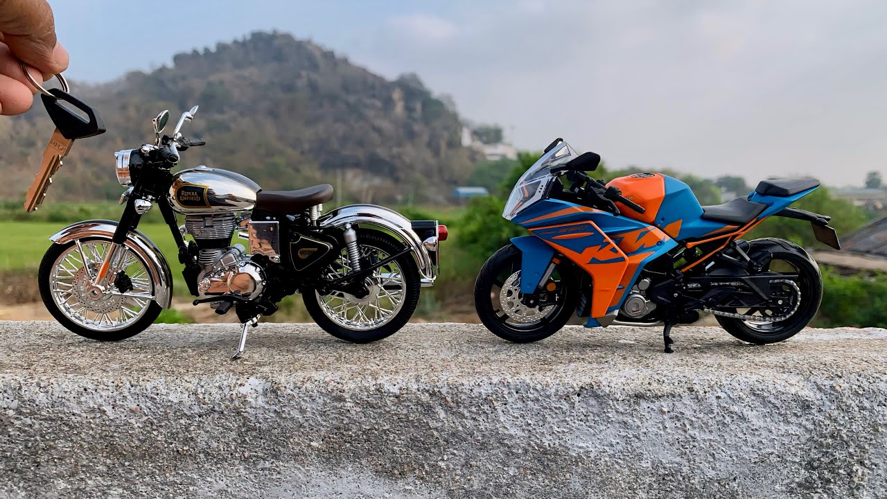 Unboxing of Royal Enfield Classic 350 & KTM RC 390 Scale 1:12 Model ...