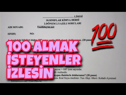 10.Sınıf Kimya 2.Dönem 2.Yazılı