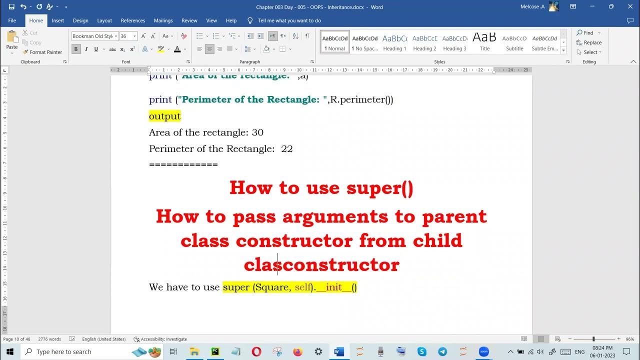 Advanced Python - Level 1 - Day 005 (OOPS - Single Inheritance) - YouTube