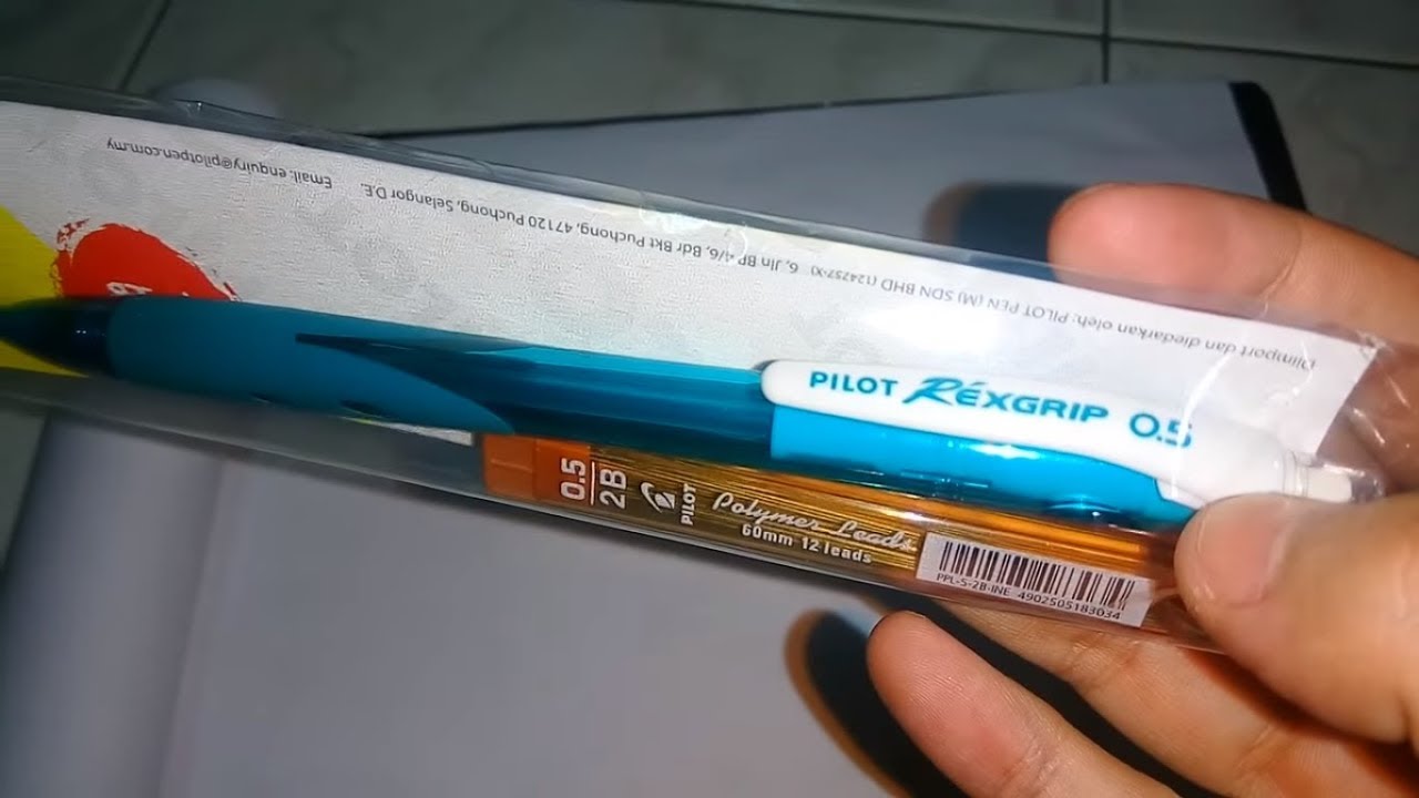 Unboxing Pilot Rexgrip 0.5mm Mechanical Pencil + Free 12pcs High ...