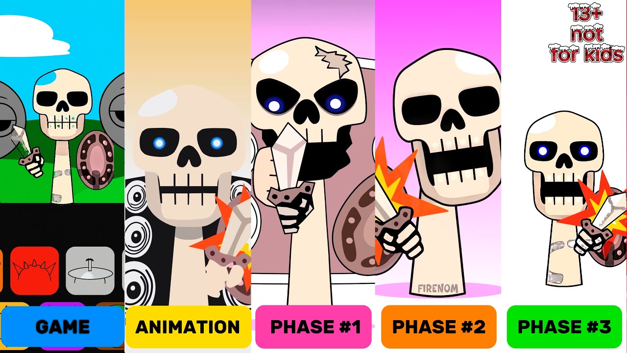 Sprunki OC: RAAAH! Skeleton Banging Shield Game,Animation,Phase1,Phase2 ...
