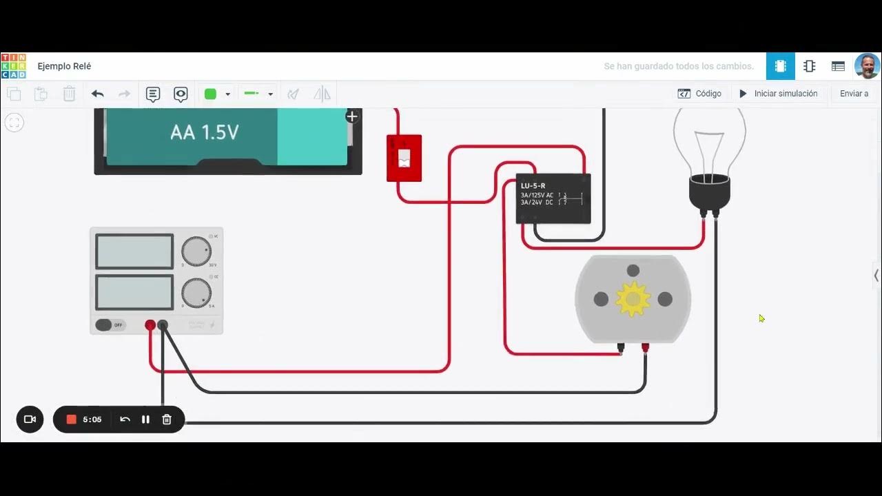 Funcionamiento de un relé (Tinkercad) - YouTube