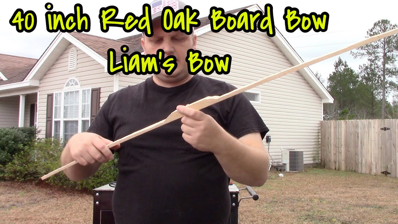 40inch Red Oak Board Bow Build Pt1 - YouTube