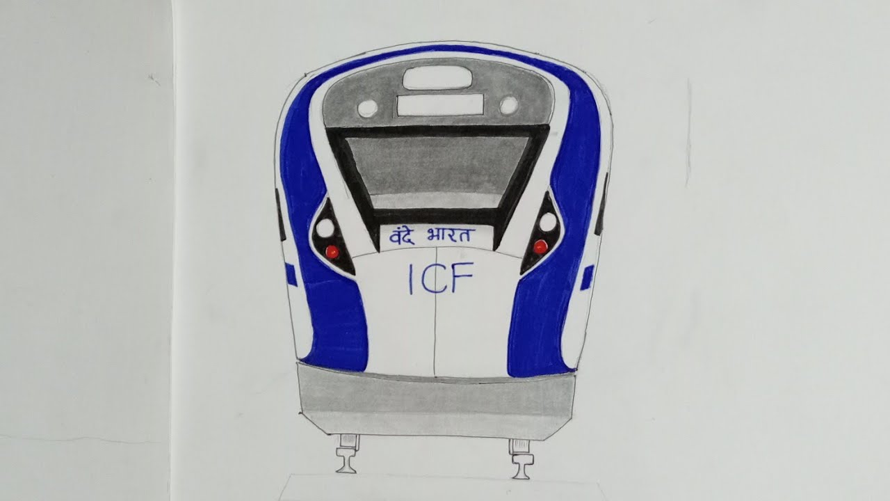 Vande Bharat Express Train Front Face Drawing || How To Draw Vande ...