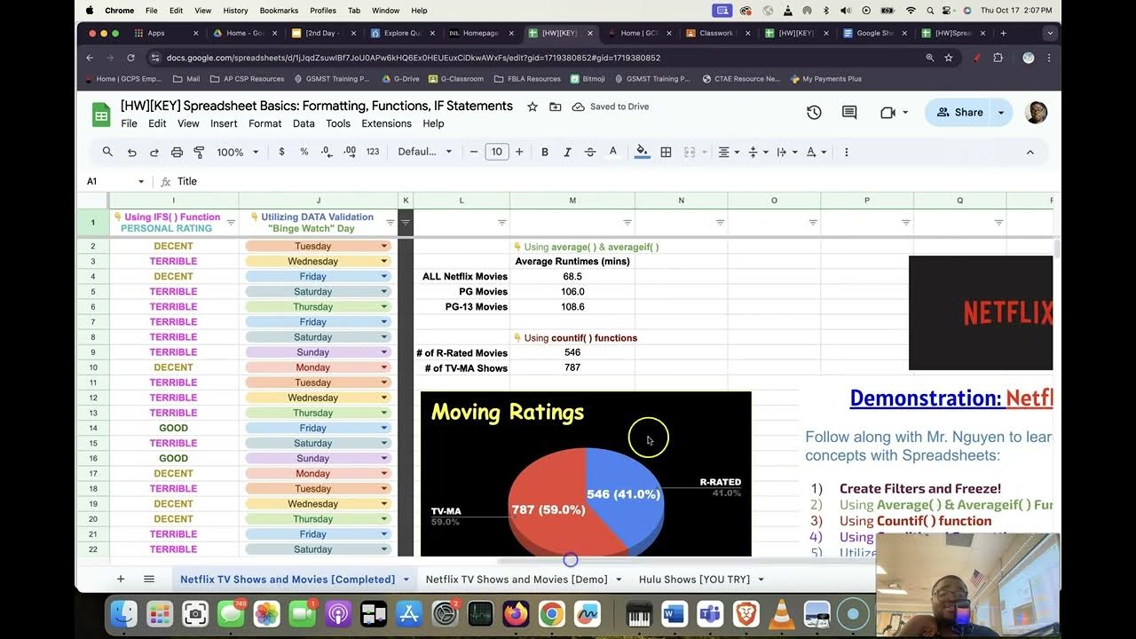 Spreadsheet Basics Video - GSMST AP CSP SY:24-25 - YouTube