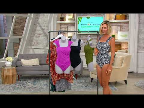 Jantzen Glamour Maillot Cap-Sleeve One-Piece Swimsuit on QVC
