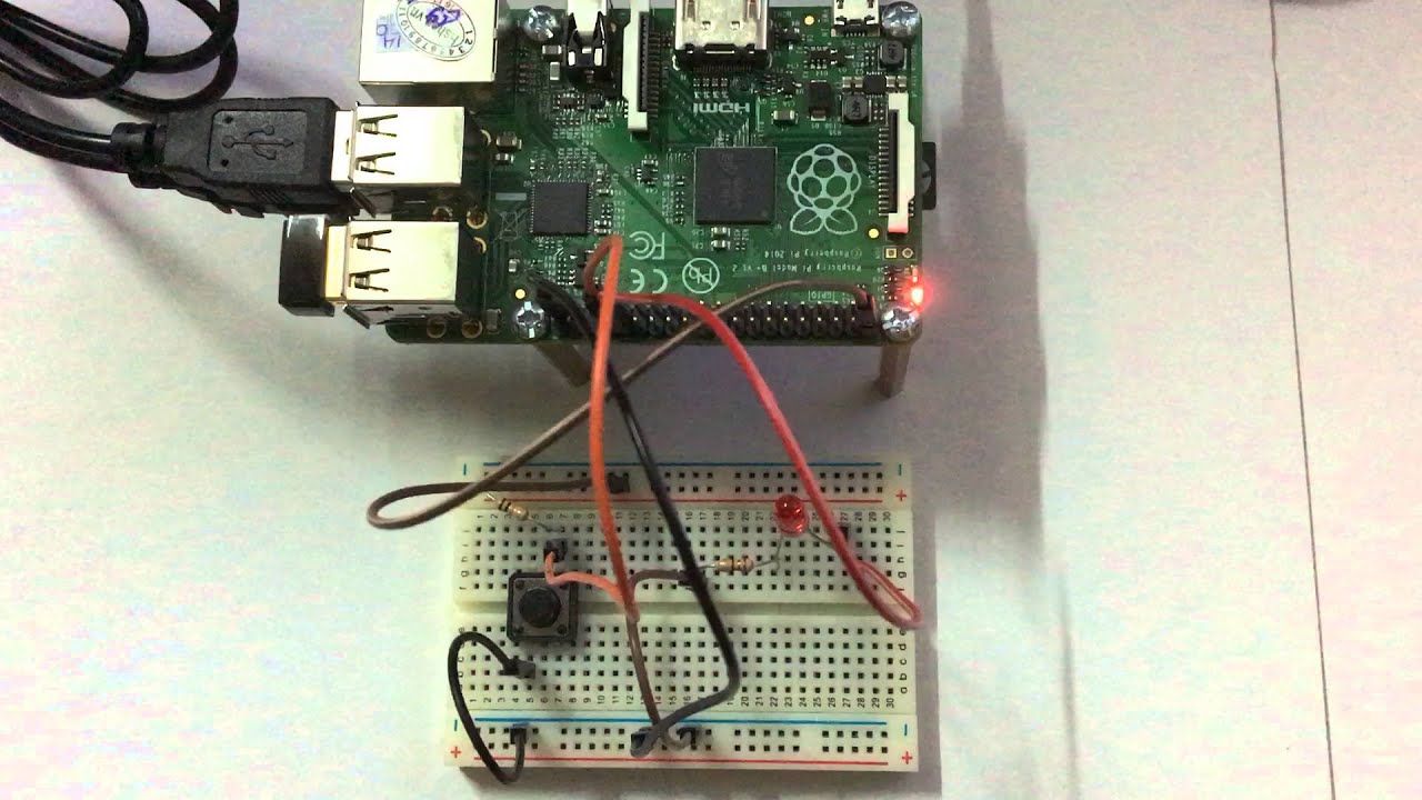 Raspberry Pi Gpio Led Blink And Push Button Youtube