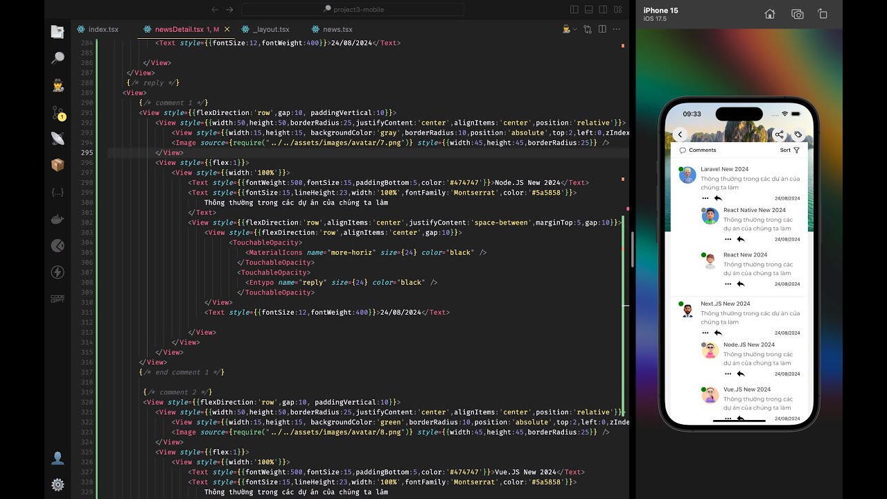 ⚡ Mysecondapp React Native With Expo P22 Add Comment To News Detail Youtube