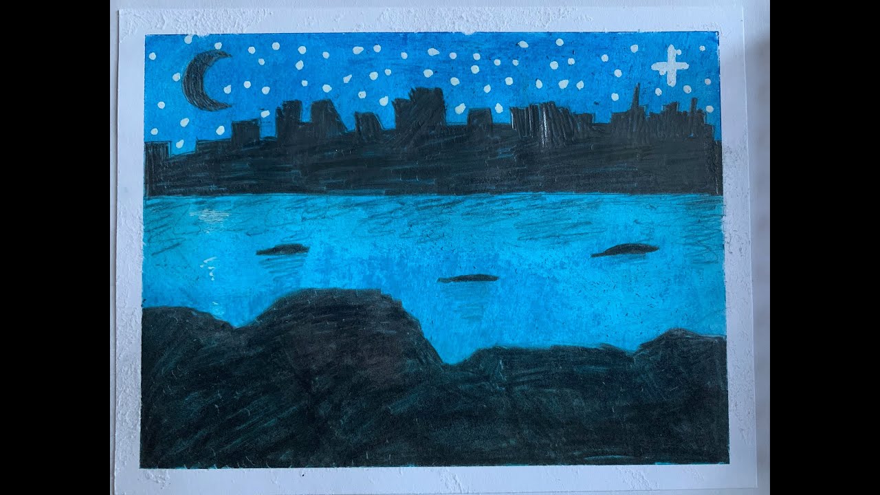 Oil pastel drawing for beginners - Cityscape - Step by Step - YouTube