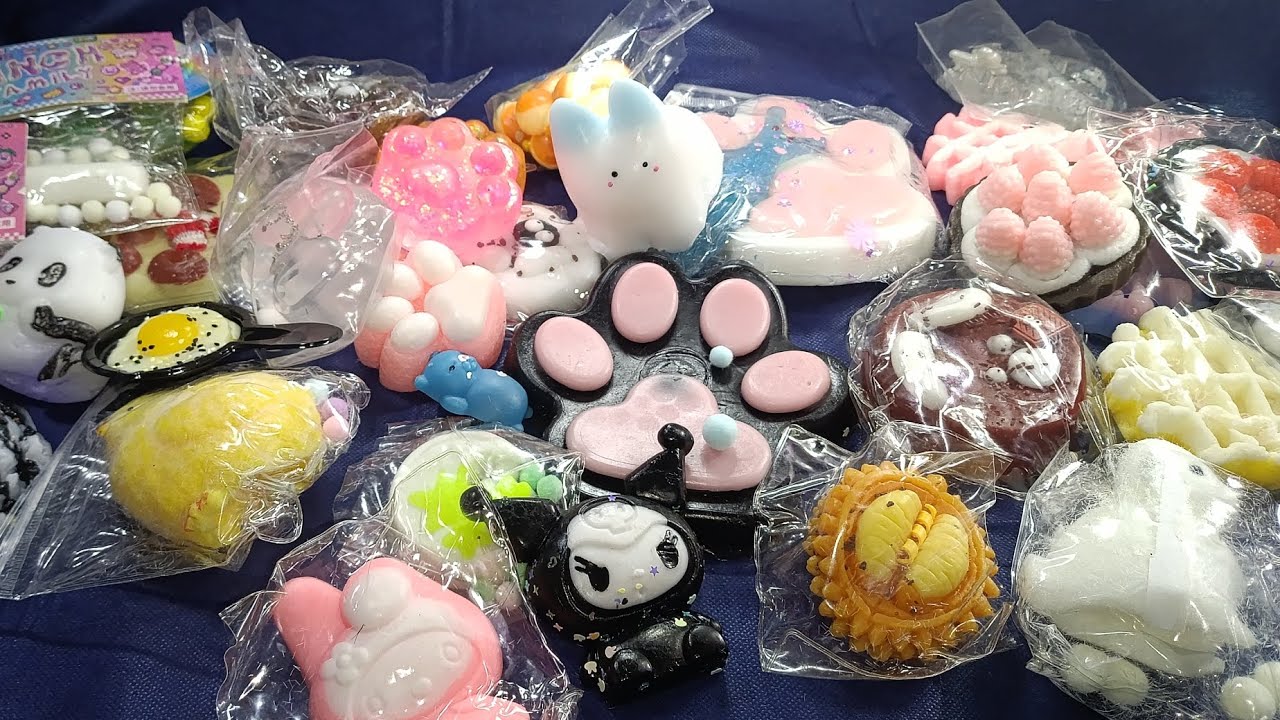 SQUISHYASMR🛁🫧🚿💦washing 40 silicone squishies TABA SQUISHY for your ...