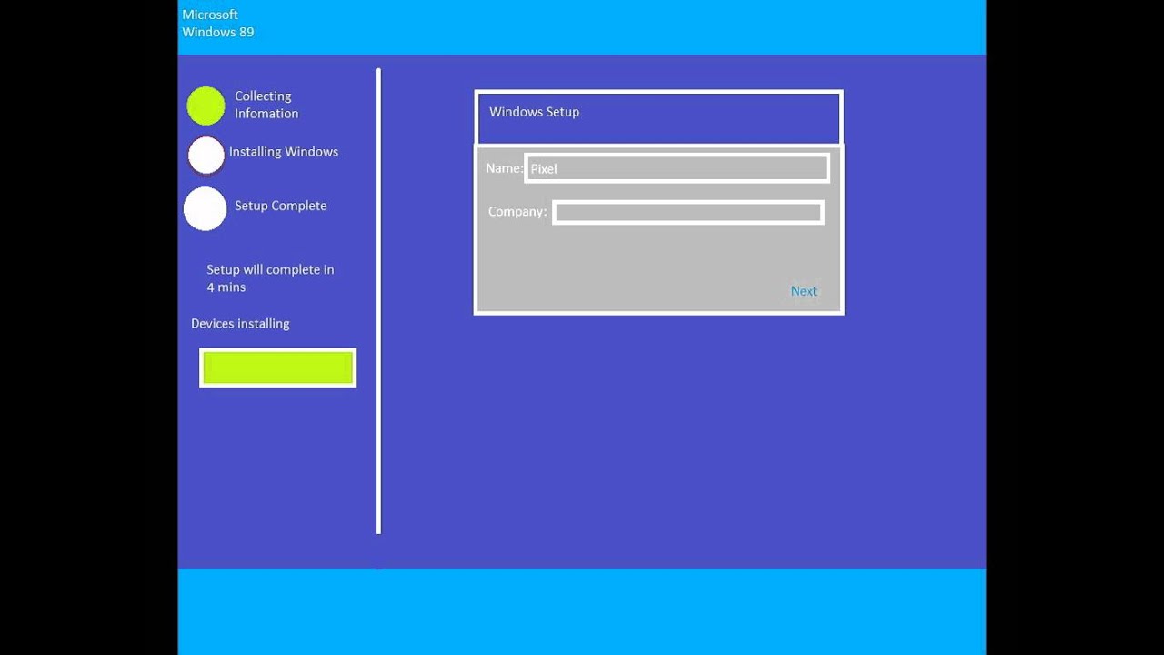 Windows 89 Setup and Windows 89 Log-in - YouTube