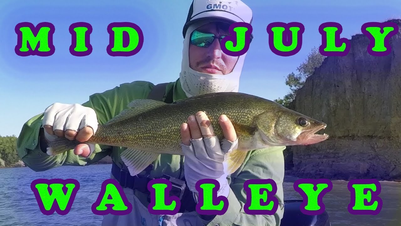 Mid July Walleyes w/ Monster Pike Attack (Lake Sakakawea July 2018 ...