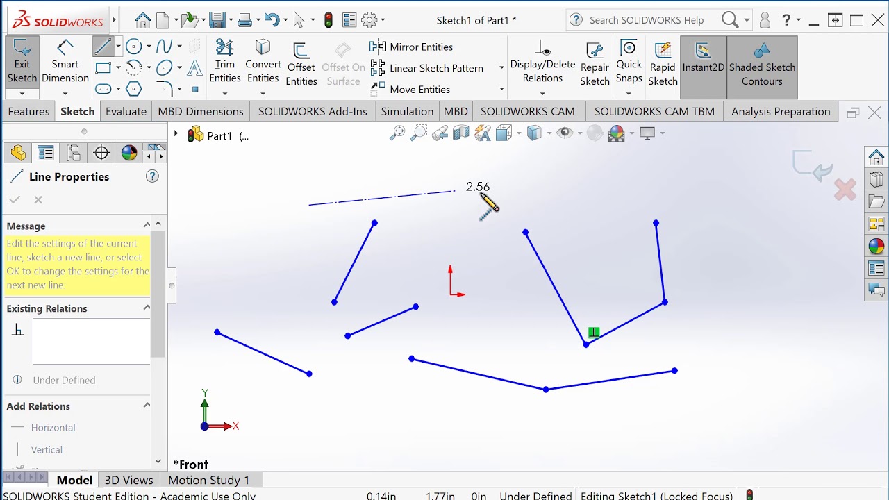 SolidWorks Basics Sketch Line Tool YouTube SolidWorks Basics Sketch Line Tool YouTube