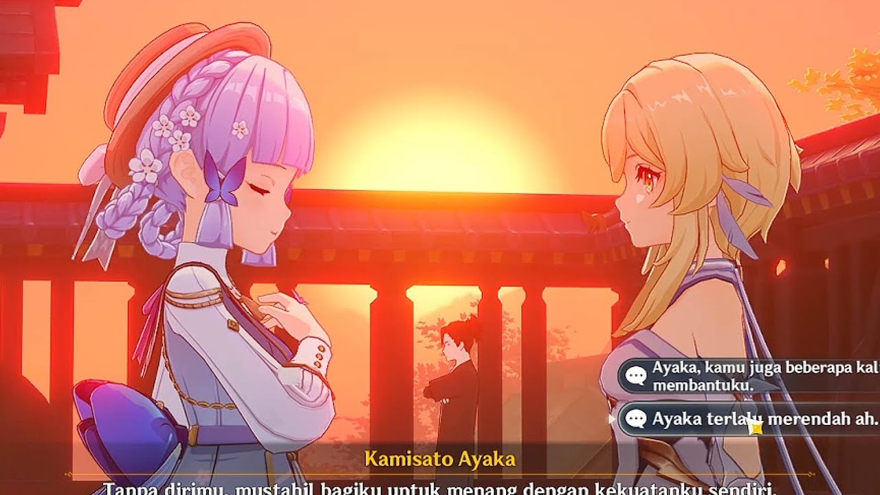 AYAKA & TRAVELER Interaction With Fotaine Dress | Warrior's Spirit ...