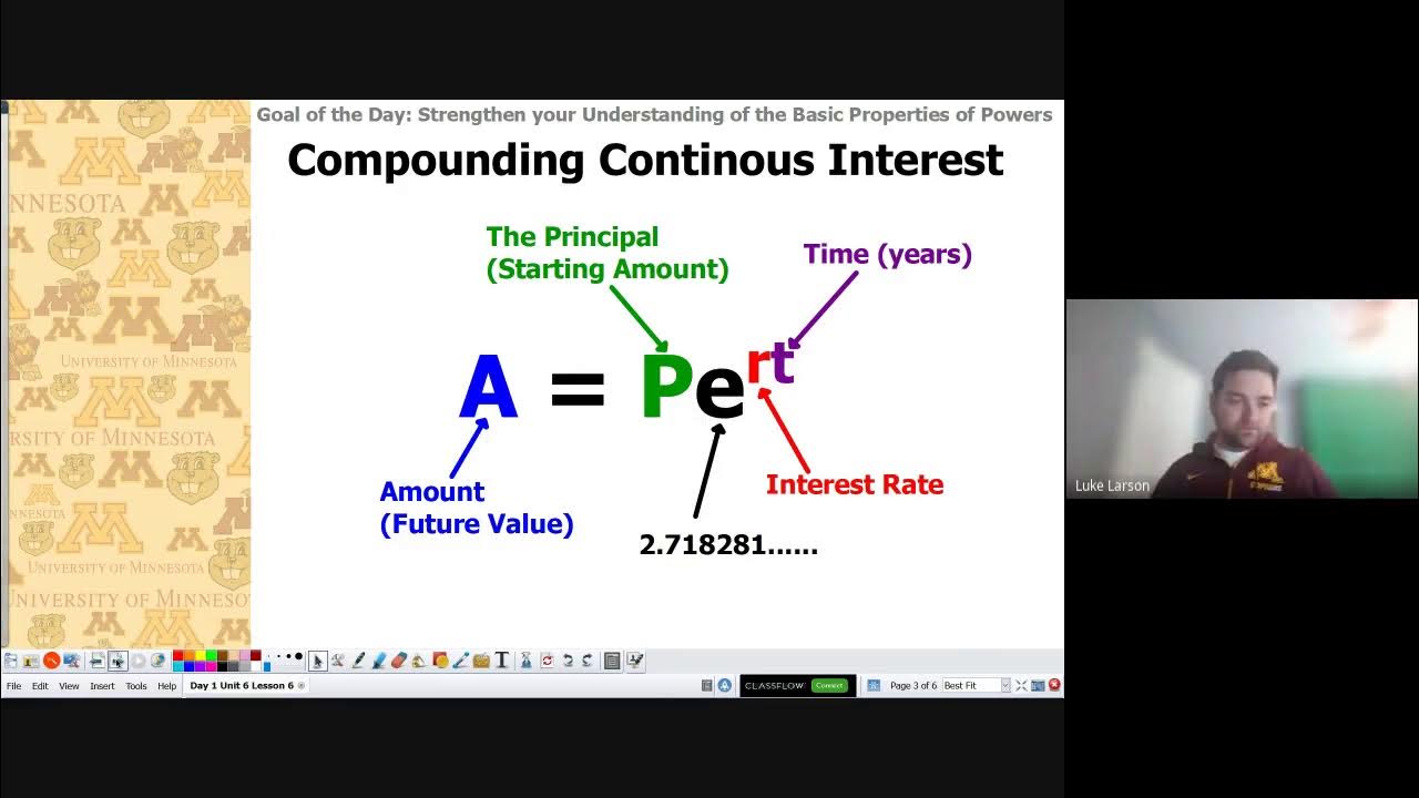 Continuous Compounding Interest (using Desmos) with Mr. Larson - YouTube