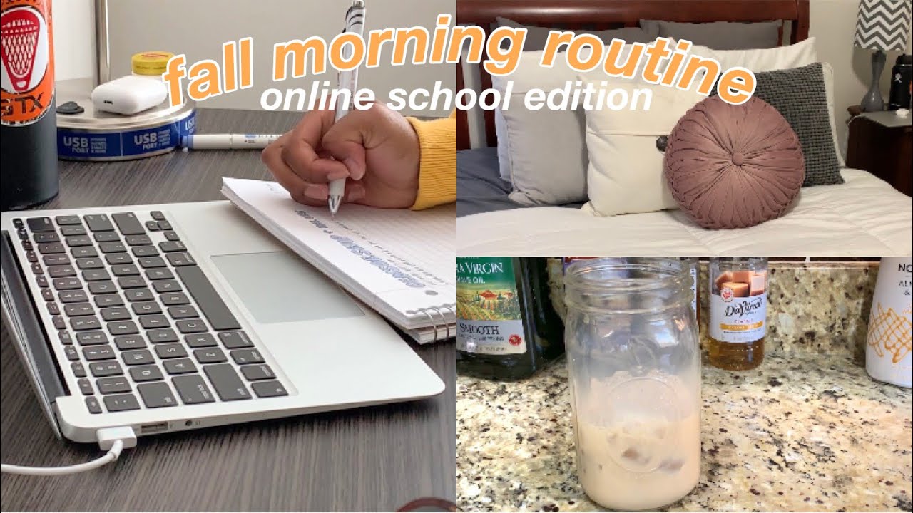 my fall morning routine 2020: online school edition | studybright - YouTube