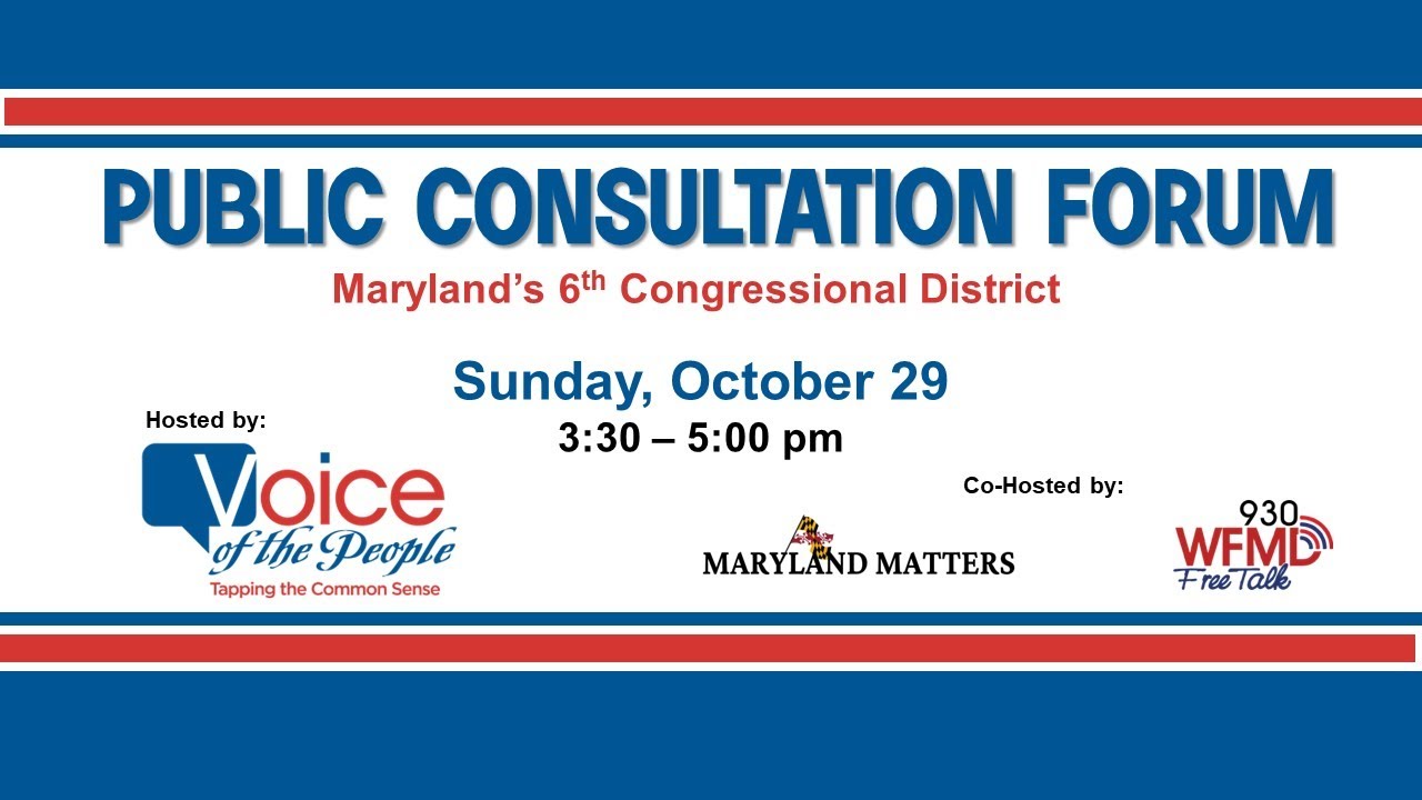 Public Consultation Forum in MD's 6th District with Congressman Trone ...