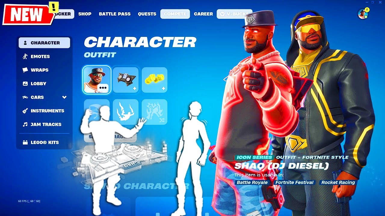 Fortnite Leaked SHAQ Skin, Emotes and All Cosmetics early showcase ...