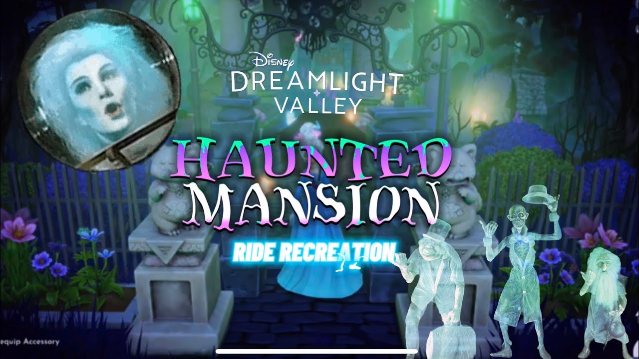 Haunted Mansion Ride Recreation in Disney Dreamlight Valley (stretching ...