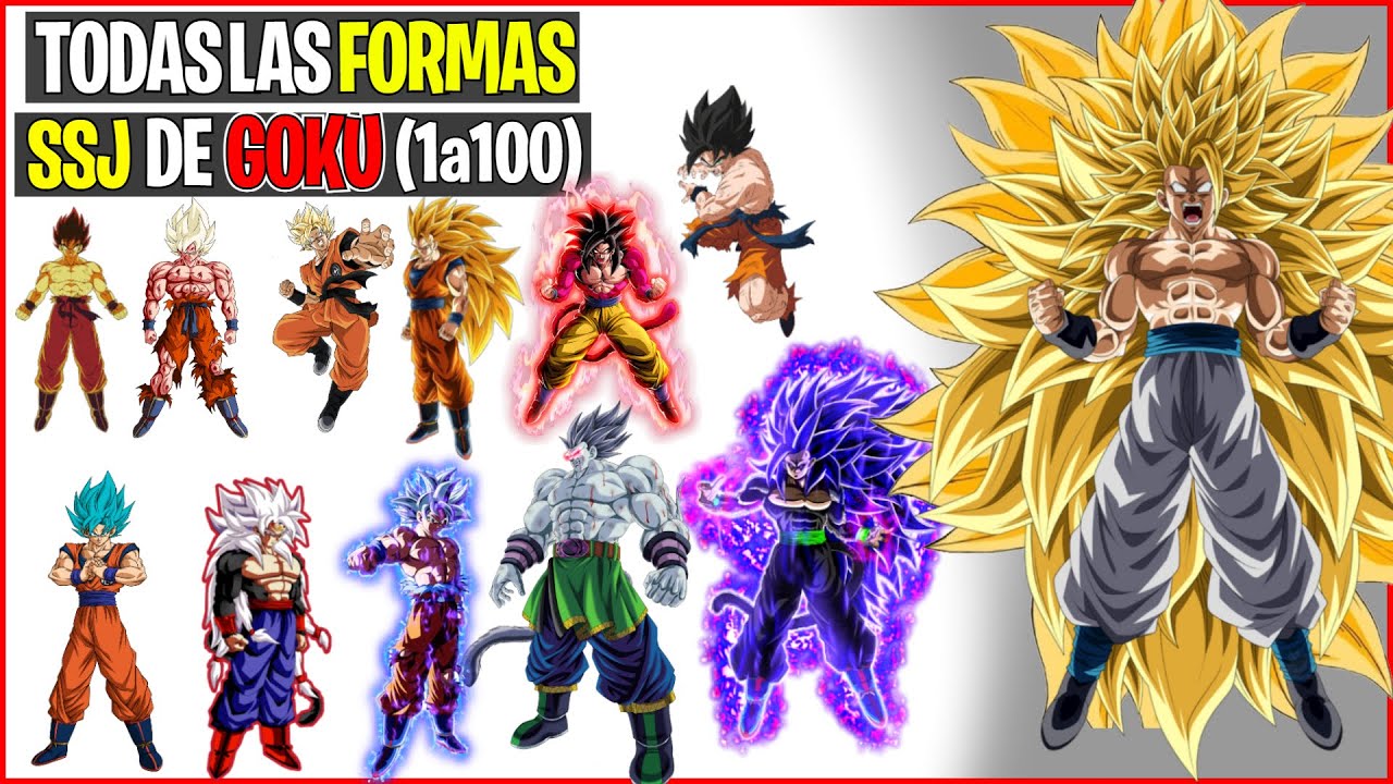 🔴¿Que tan PODEROSAS son TODAS las TRANSFORMACIONES de GOKU del 1 al 100 ...