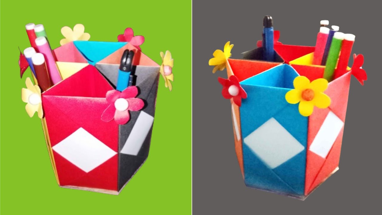 Diy Pen Pencil Holder Craft Ideas!! Easy craft for pen pencil holder ...