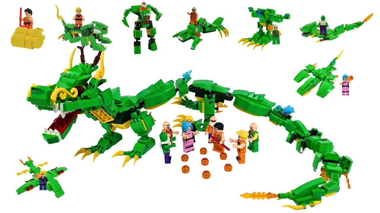 Unofficial LEGO Dragon Ball 8in1 Shen Long Compilation LEGO Speed Build ...