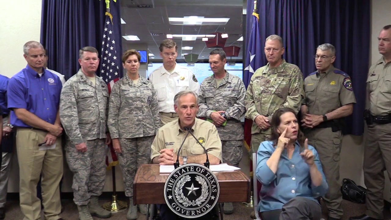 Officials Brief Reporters on Hurricane Harvey - YouTube