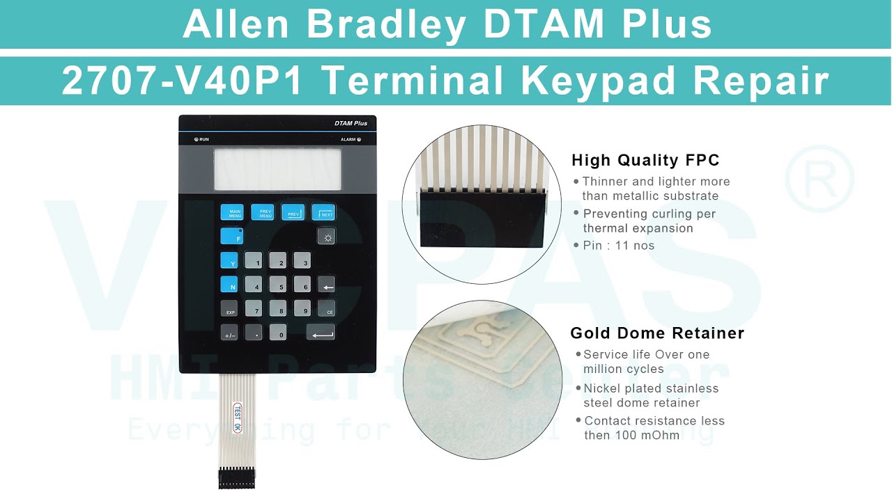 How to Repair 2707-V40P1 Allen Bradley DTAM Plus Membrane keypad ...