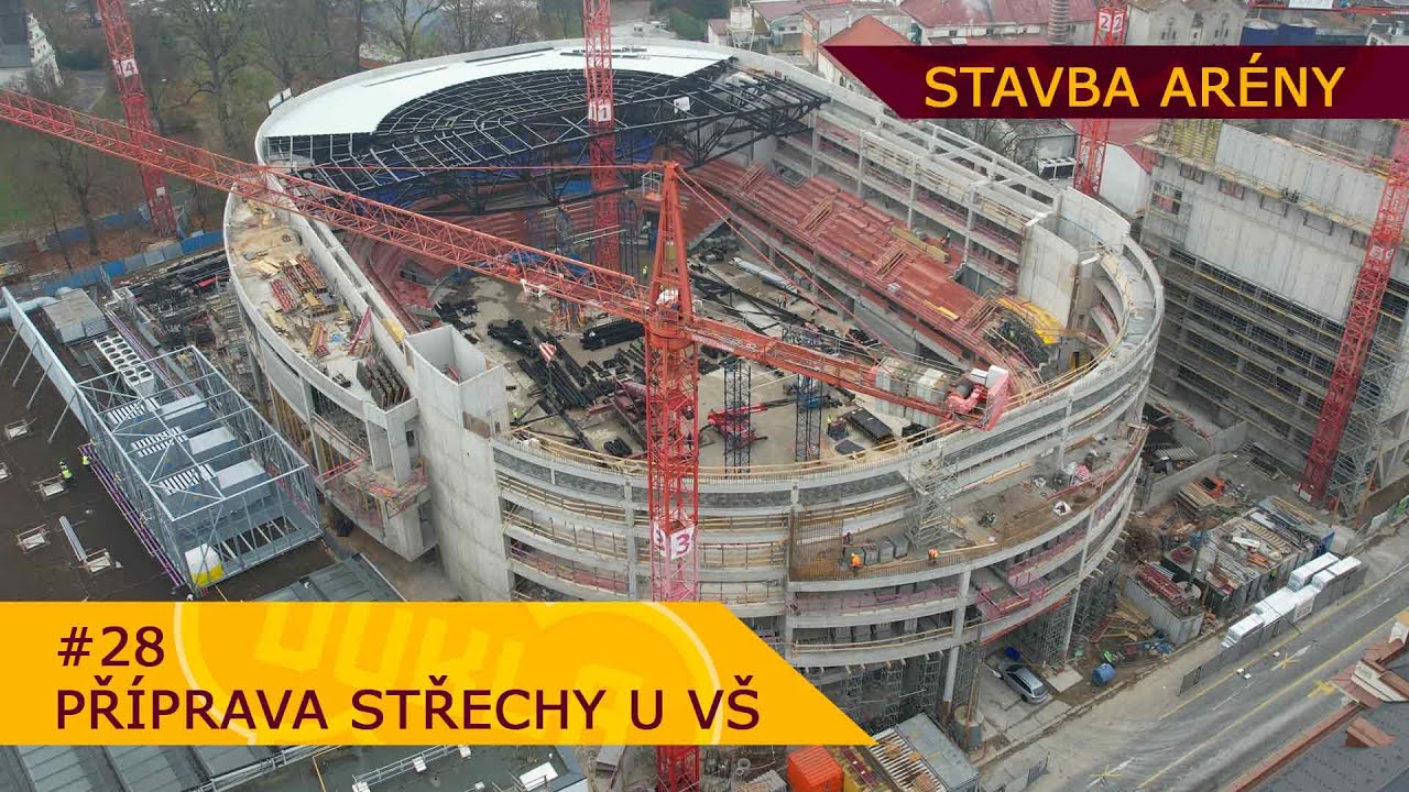 Stavba arény - #28 (Příprava střechy u VŠ) - YouTube