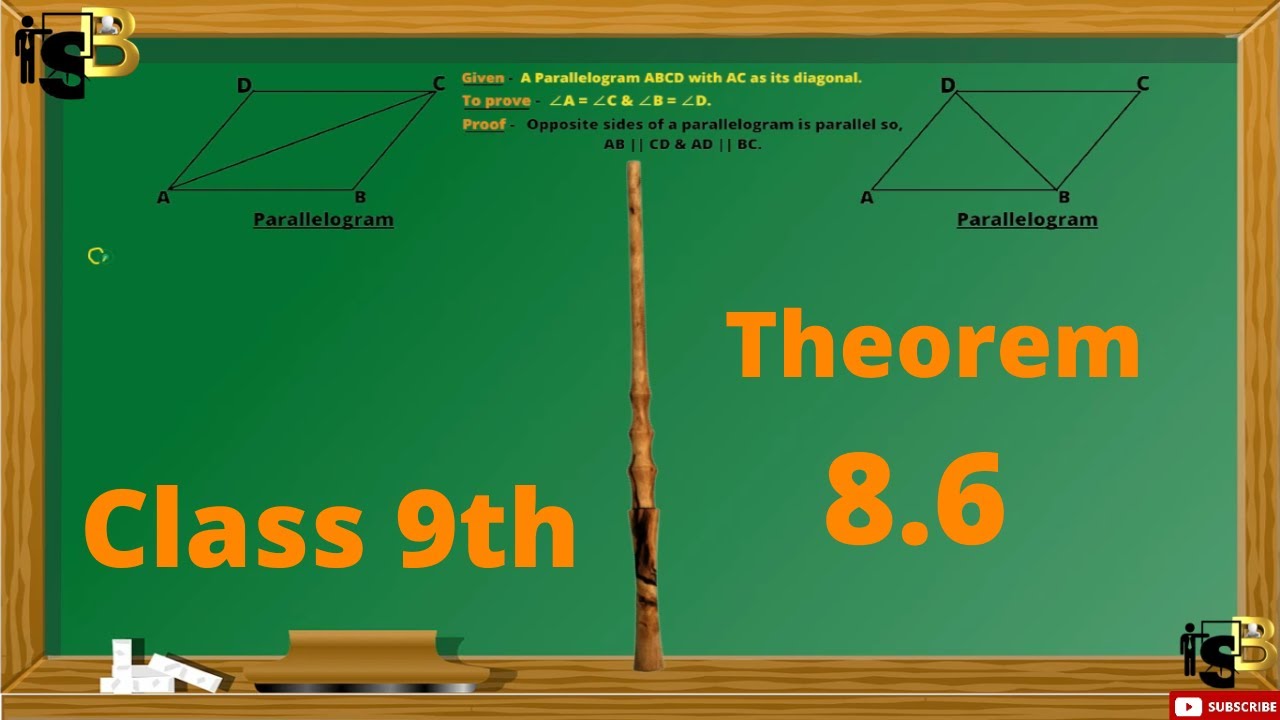class 9 maths chapter 8 theorem 8.6 || quadrilaterals || math || - YouTube