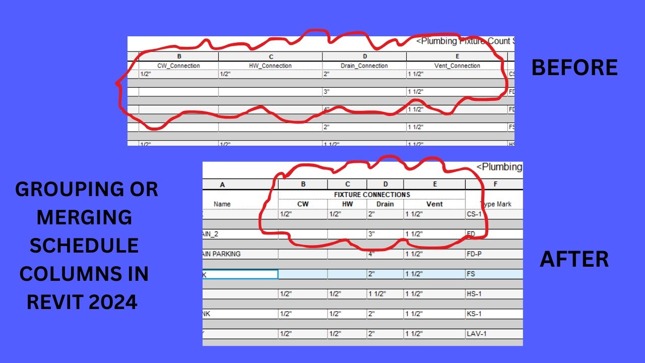 Revit Tip...................How To Merge Schedule Columns In Revit 2024 ...