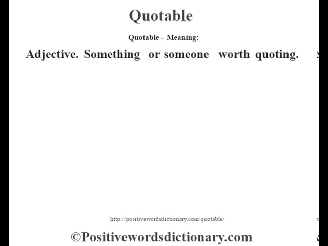 Quotable Meaning