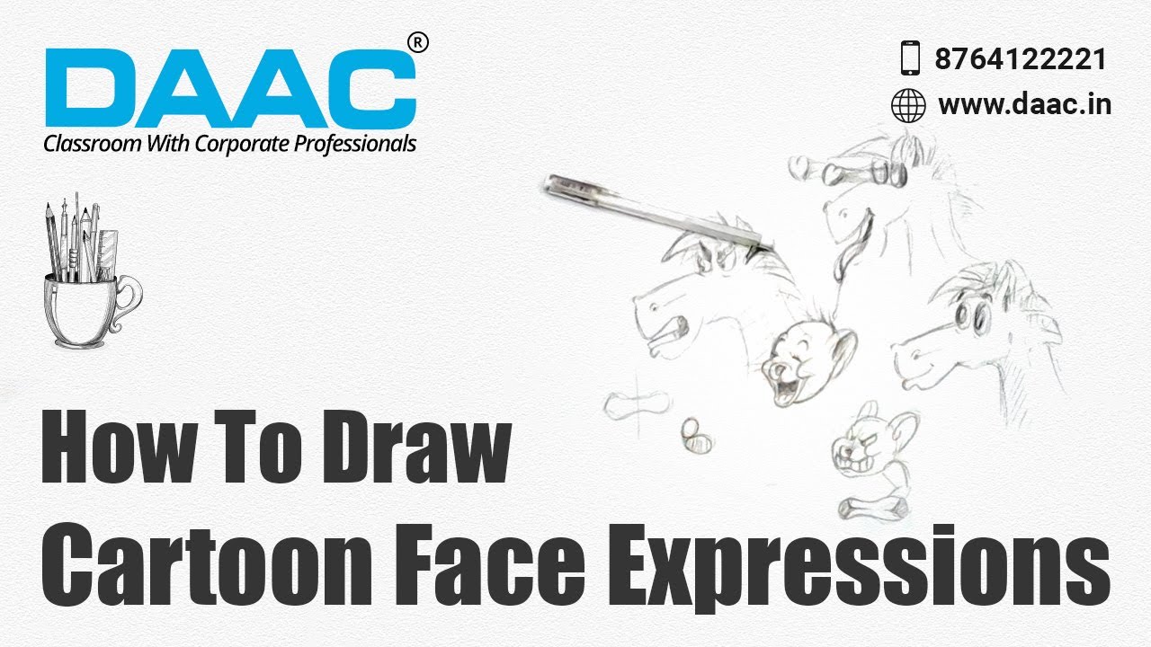 How To Draw Cartoon Face Expressions (Demo) - YouTube