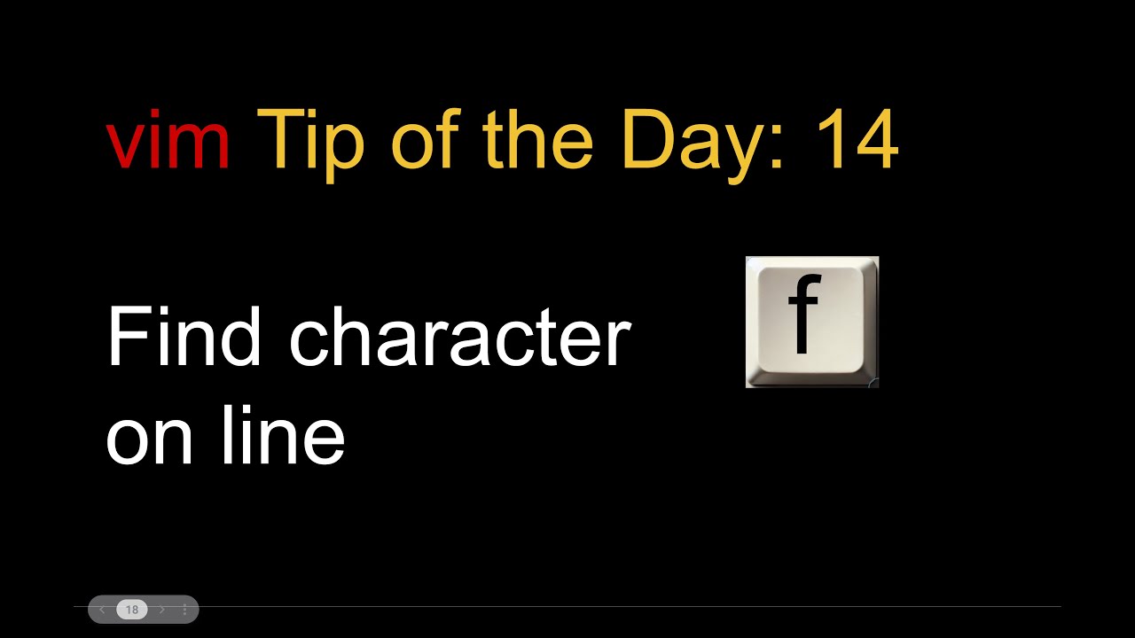 Find character on a line: vim tutorial tip of the day 14 - YouTube