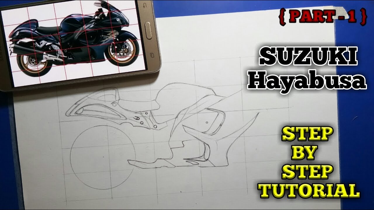 hayabusa drawing | how to draw bike | hayabusa 2021 - YouTube