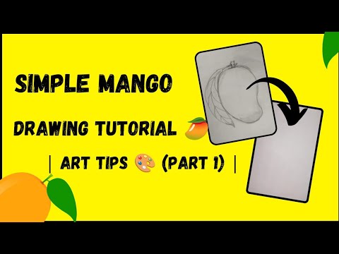 Simple Mango Drawing Tutorial 🥭 | Art Tips 🎨 (Part 1) l #mango #art # ...