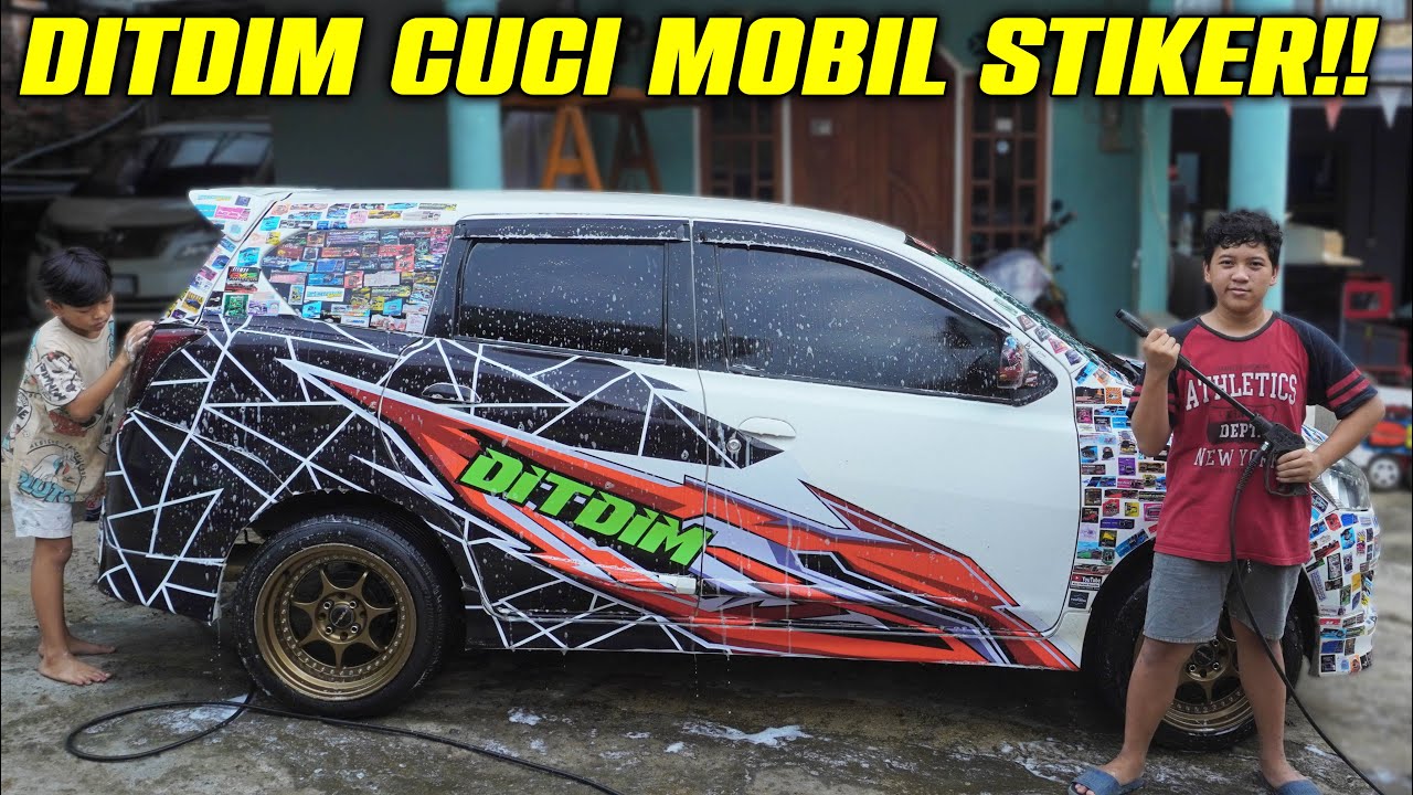 DITDIM CUCI MOBIL YANG PENUH STIKER!! RUSAK GAK YA?? - YouTube