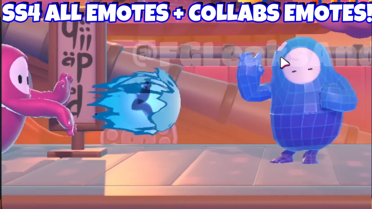 FALL GUYS SS4 ALL NEW EMOTES + COLLABS EMOTES!(street fighter, lara ...