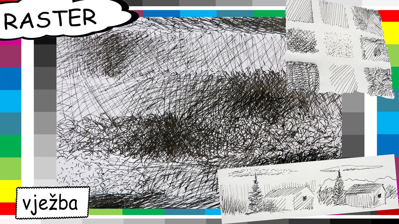 RASTER - Line density & patterns - beginner practice / Vježba- gustoća ...