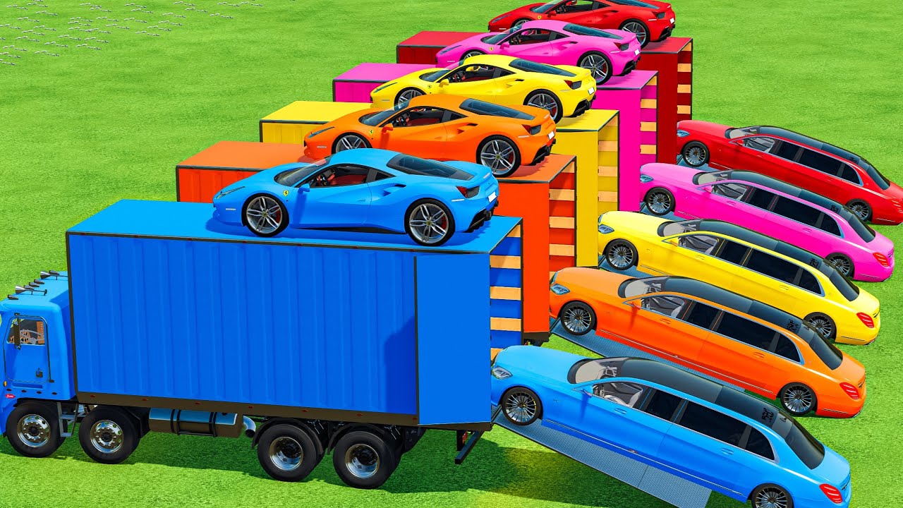 SUPER CARS & MERCEDES CARS TRANSPORTING & RAMP IN FS22 | FARMING ...