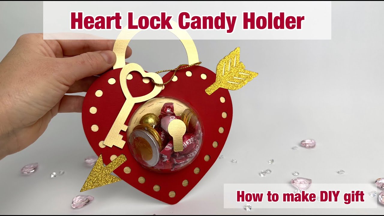 How to make DIY Candy Dome Holder Heart Lock paper cut design ...