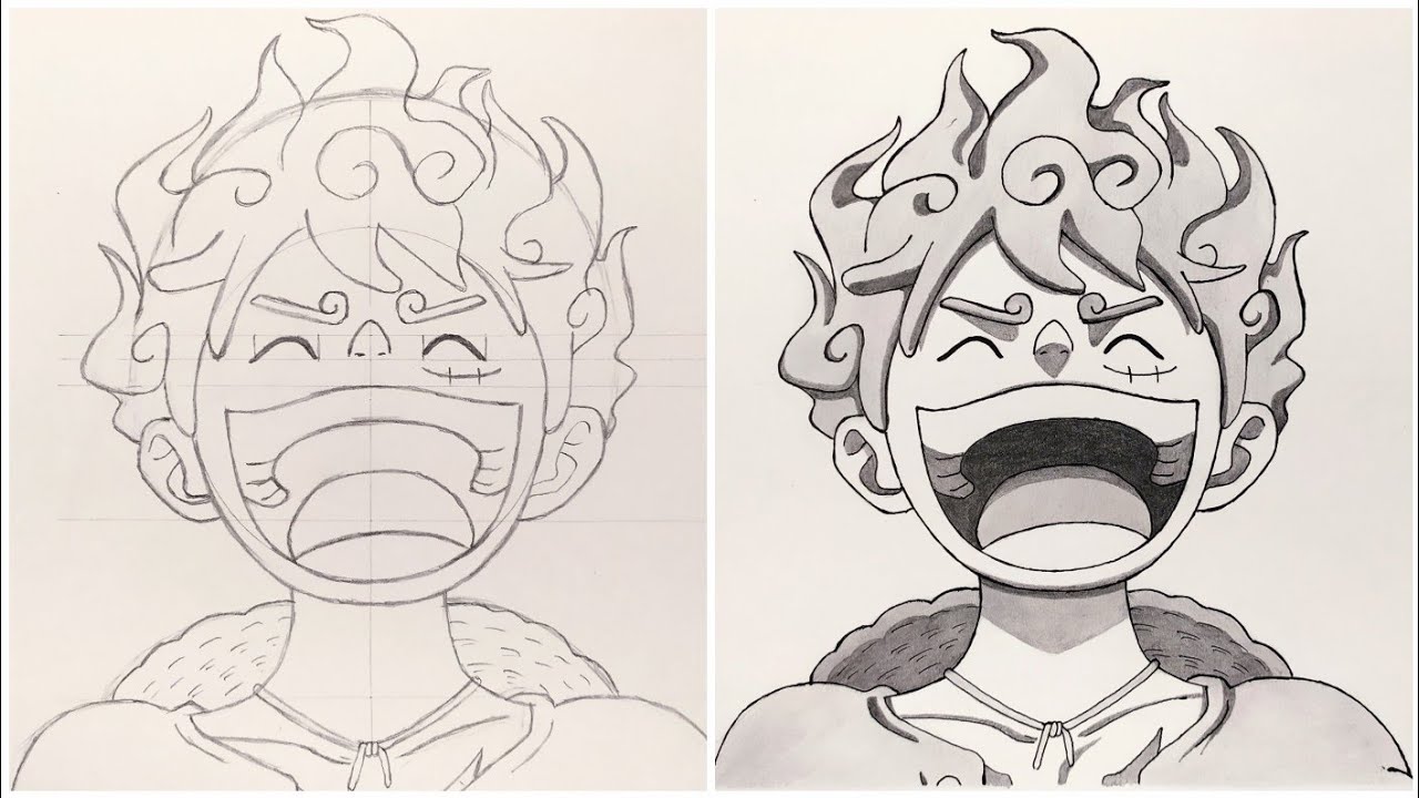 Cara Menggambar Anime | Luffy Gear 5 [One Piece] - Step by Step - YouTube