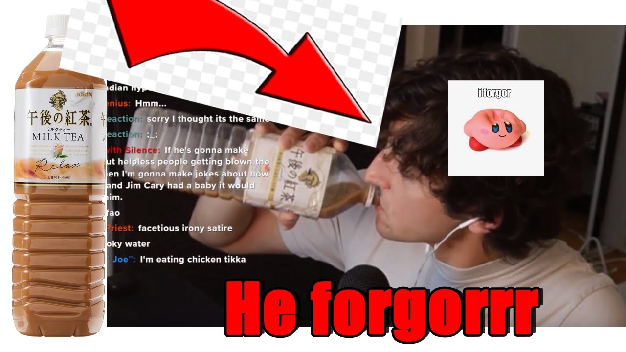 Gokanaru forgets how to drink milk tea - YouTube