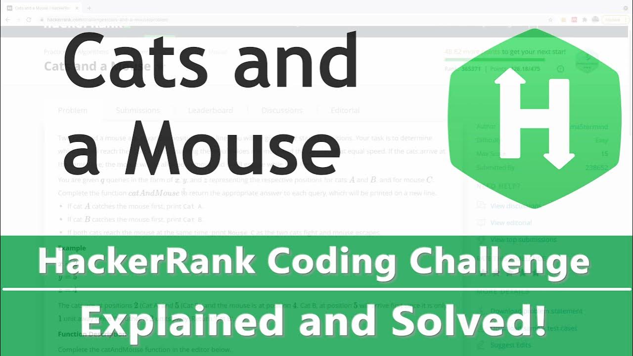Cats And A Mouse Hackerrank Solution Solved With Python Youtube