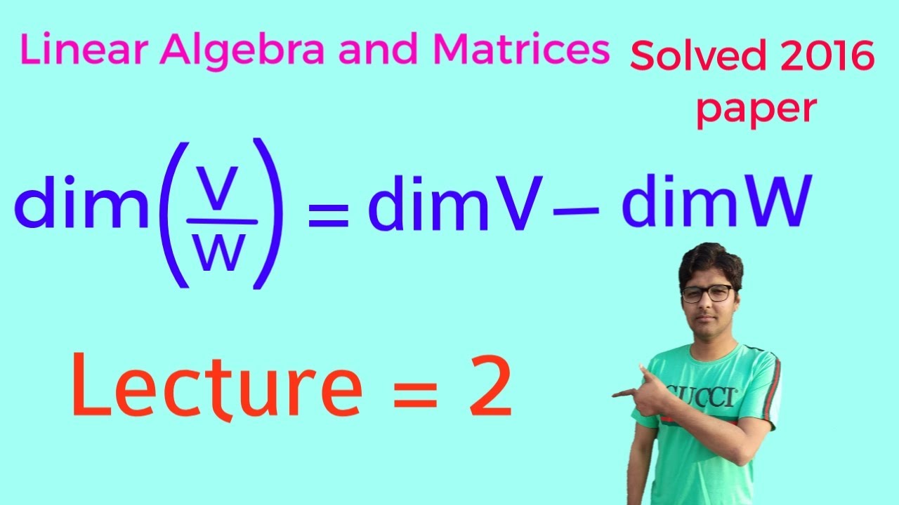 dim( V/W ) = dimV - dimW - YouTube