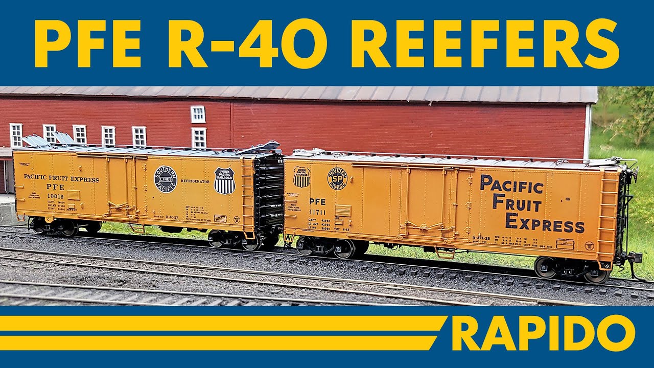Pacific Fruit Express R-40-27 and 28 Reefers! - YouTube
